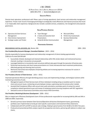 J.W. Craig Resume | PDF
