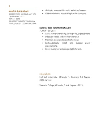 Resume - Kamla Balkaran | PDF