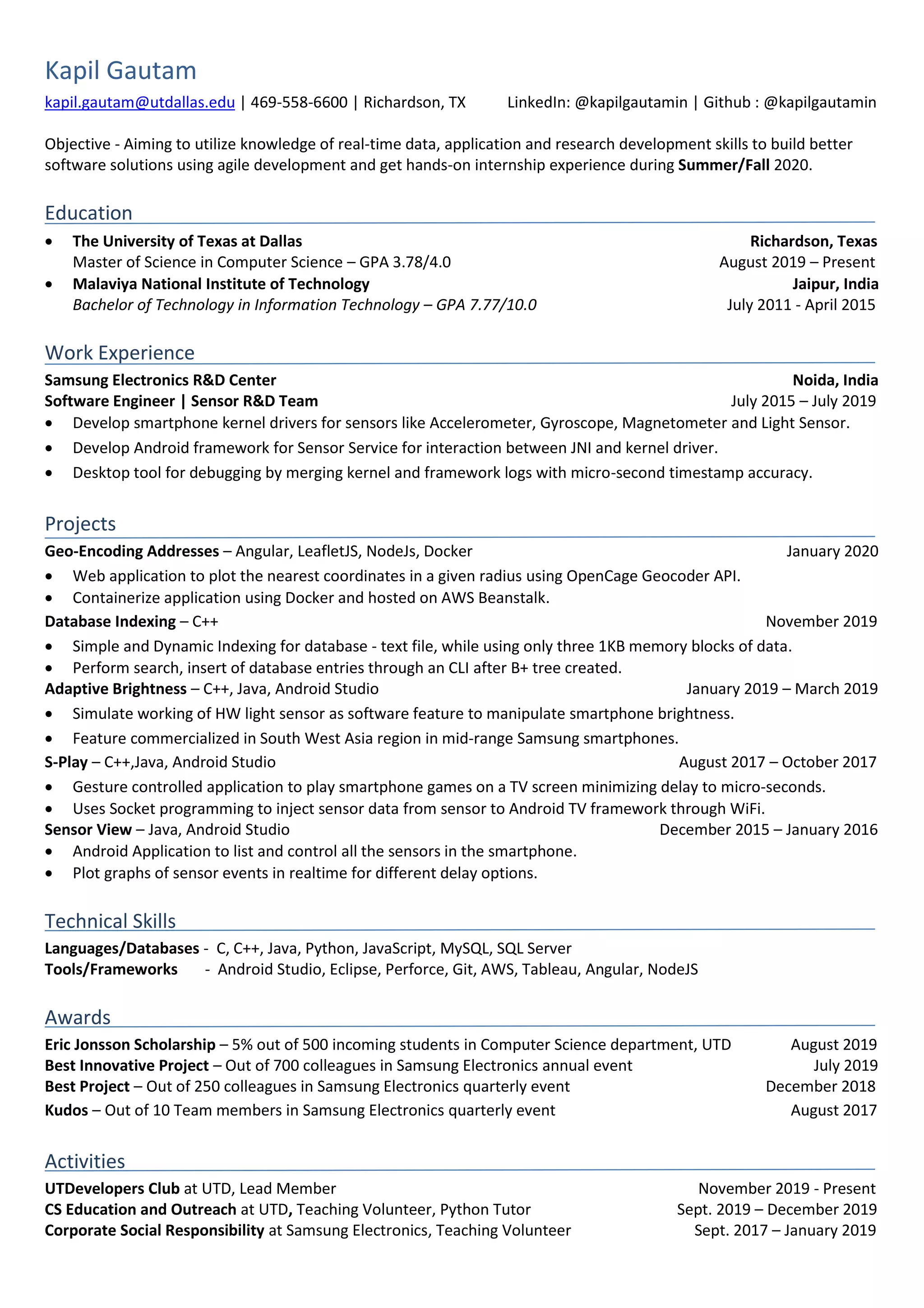 Resume kapil gautam | PDF