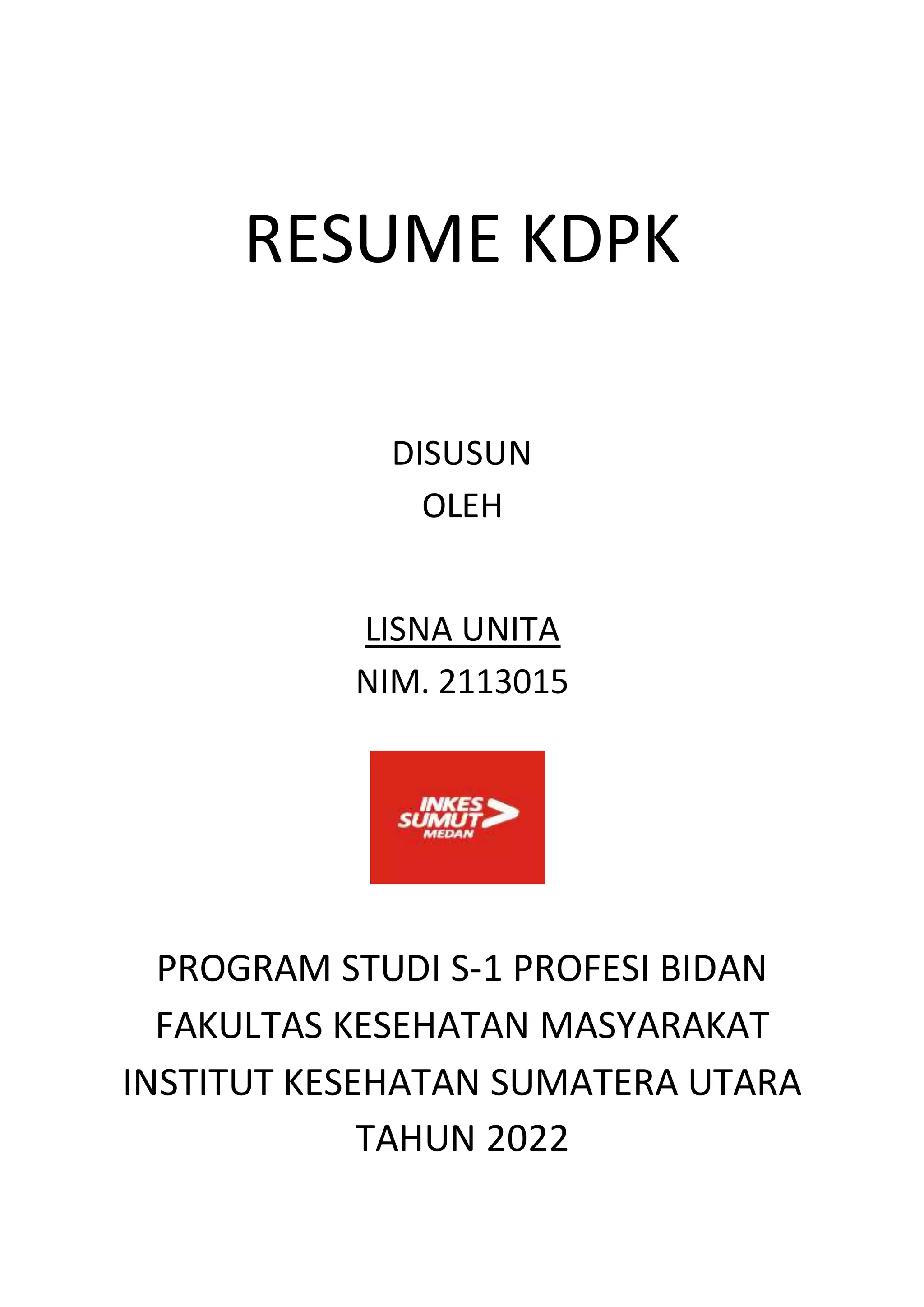 Resume kdpk kak lisna | PDF
