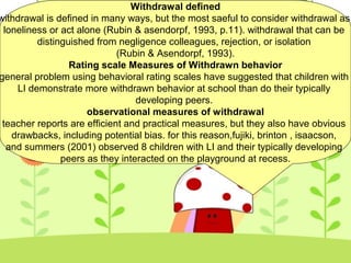 Social And Affective Factors In Children With Language Impairment | PPT