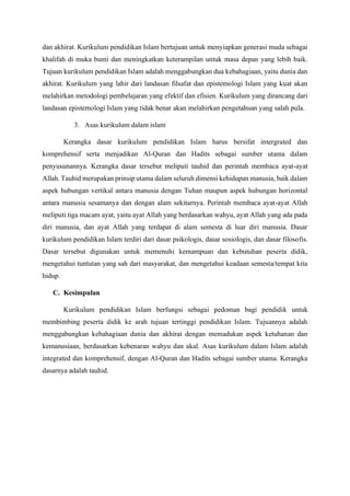 HAKIKAT KURIKULUM PENDIDIKAN DALAM ISLAM | PDF