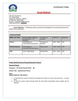 Resume kinjal rathod | DOCX