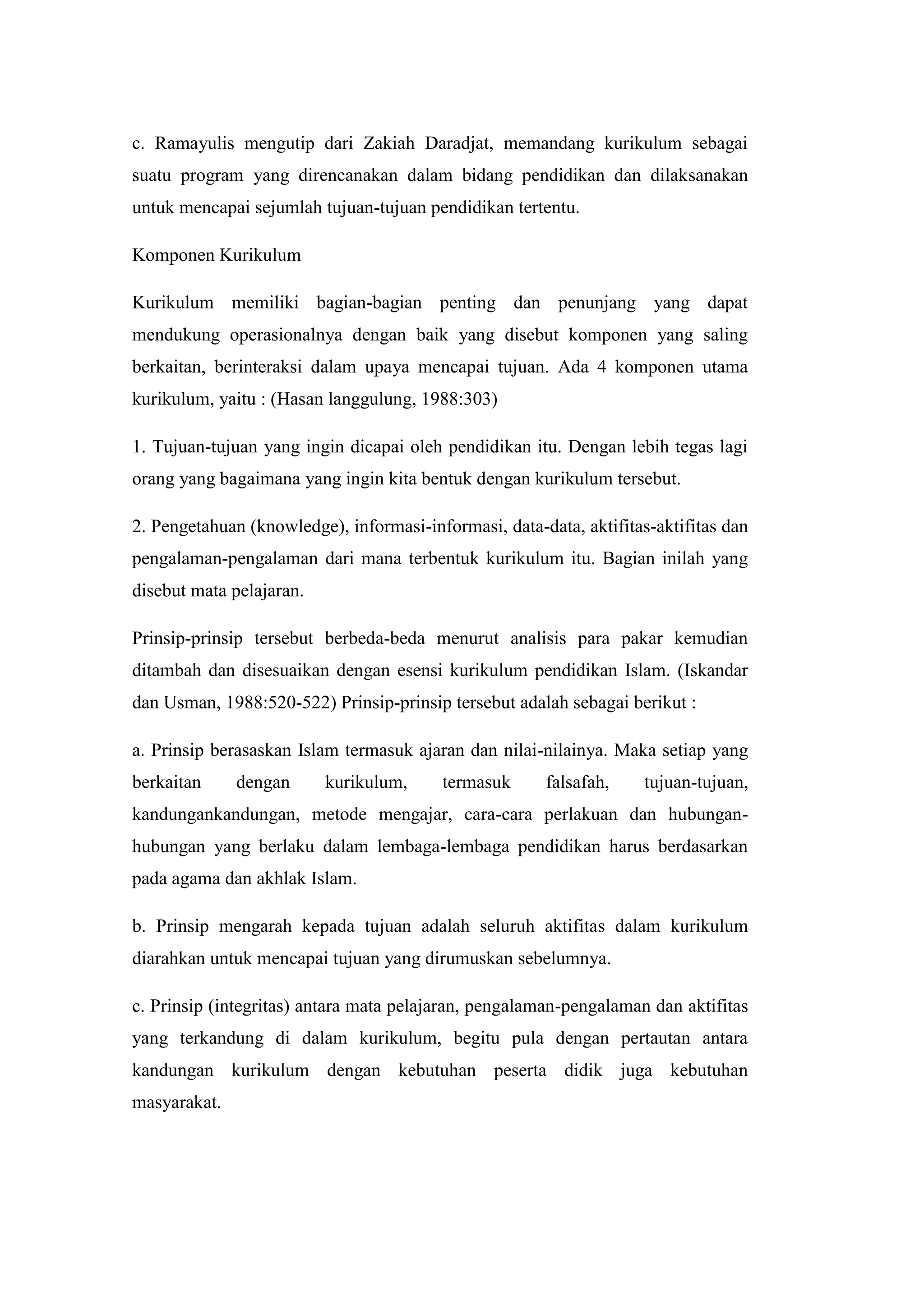 Hakikat kurikulum pendidikan islam | PDF