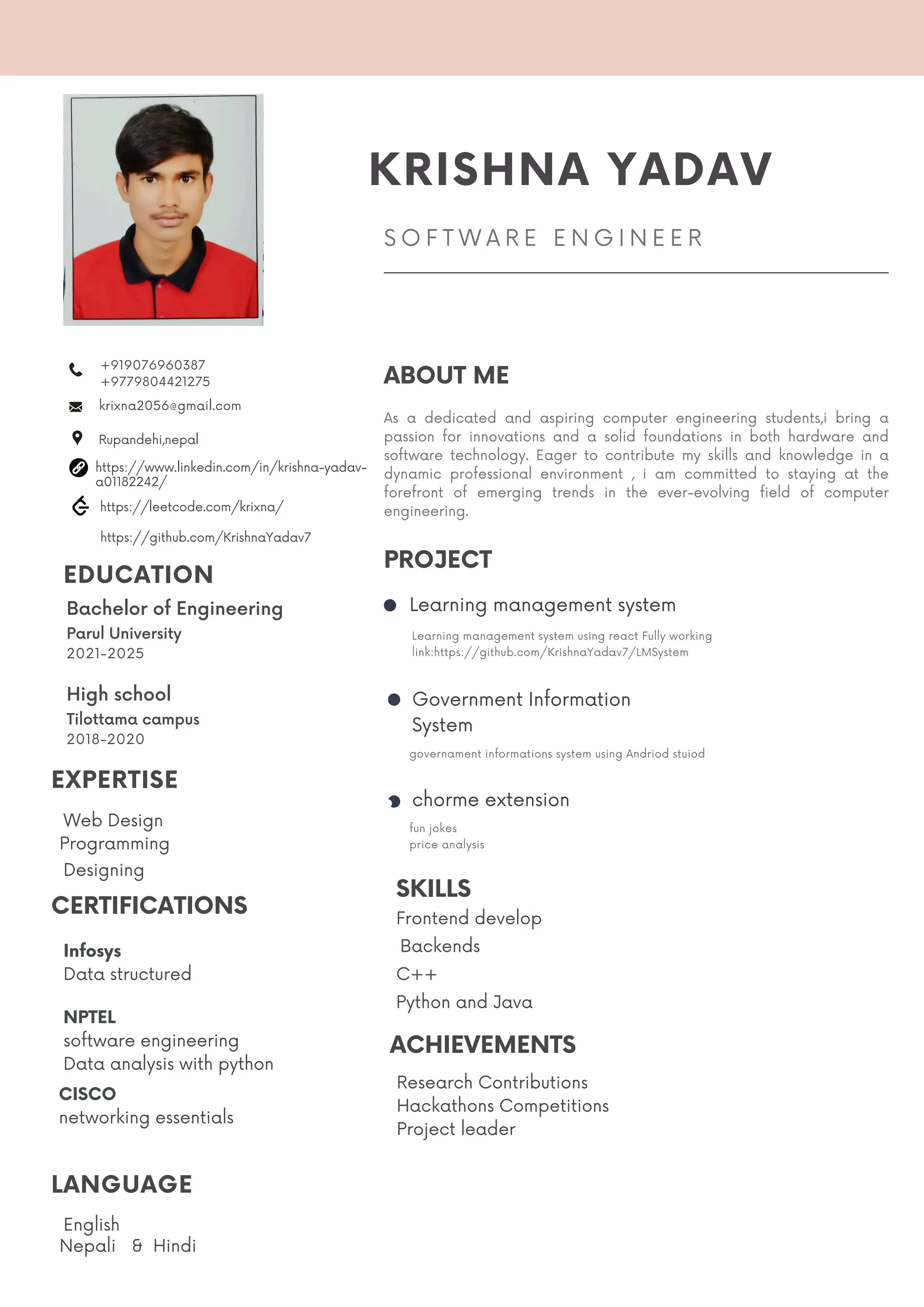 Resume all my skills and educations and achievement | PDF