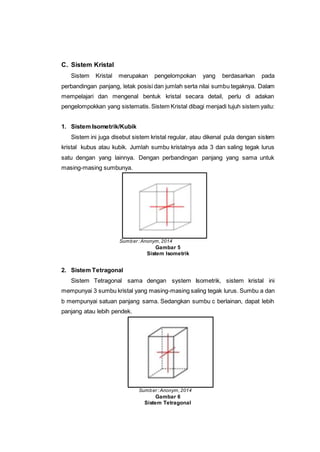 Resume Kristal dan Kristalografi I | DOCX