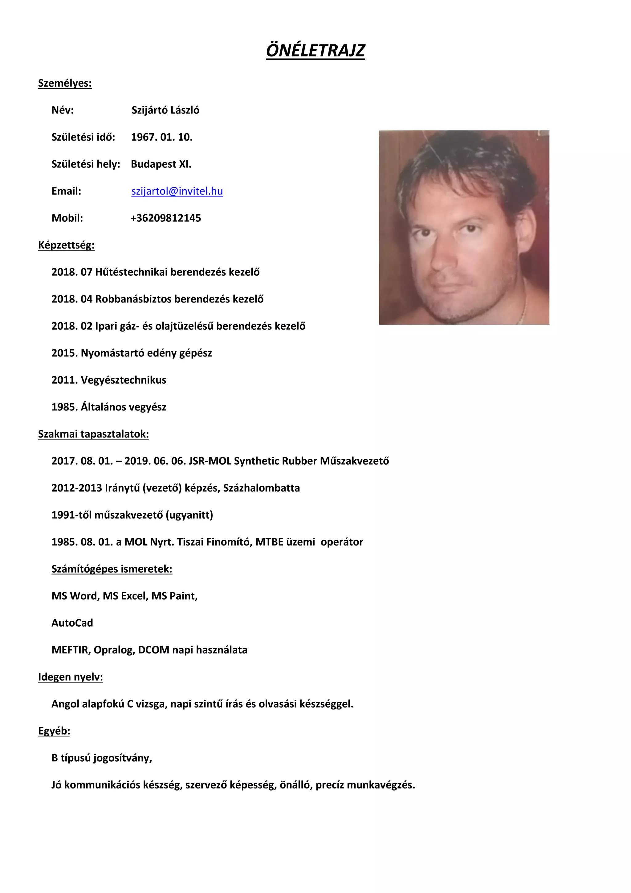 Resume laszlo szijarto 2019 hungarian | PDF