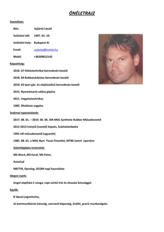 Resume laszlo szijarto 2019 hungarian | PDF