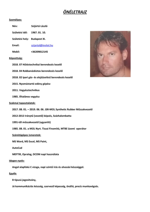Resume laszlo szijarto 2019 hungarian | PDF