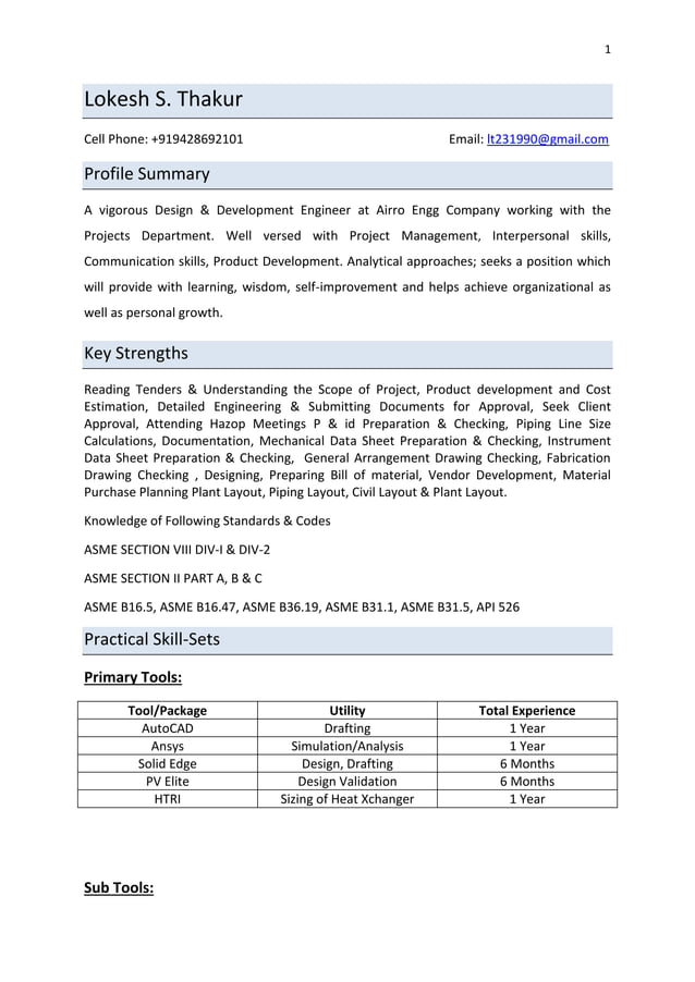 Resume lokesh thakur | PDF