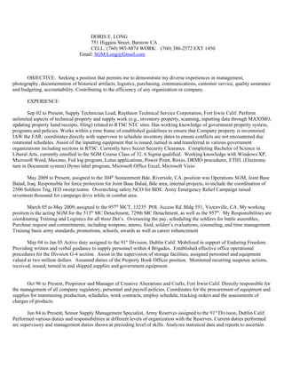 Resume Long Feb 2011 | DOC | Defense Industry | Industries