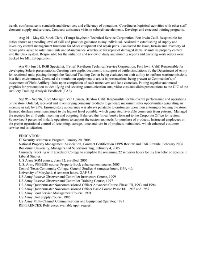 Resume Long Feb 2011 | DOC | Defense Industry | Industries