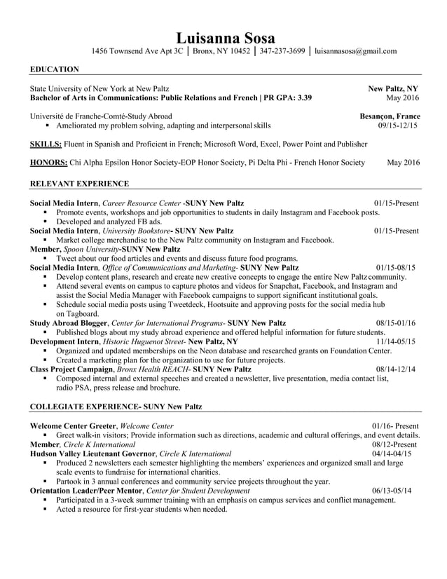 Resume luisanna sosa | PDF