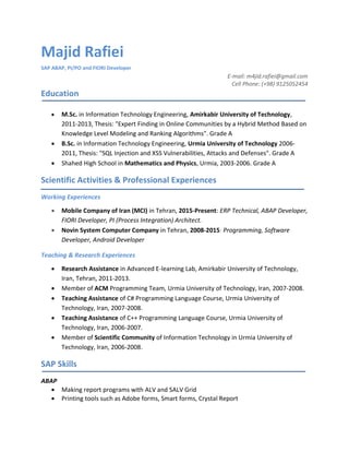 Resume majid rafiei | PDF