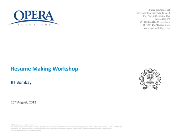 Resume making workshop | PPT