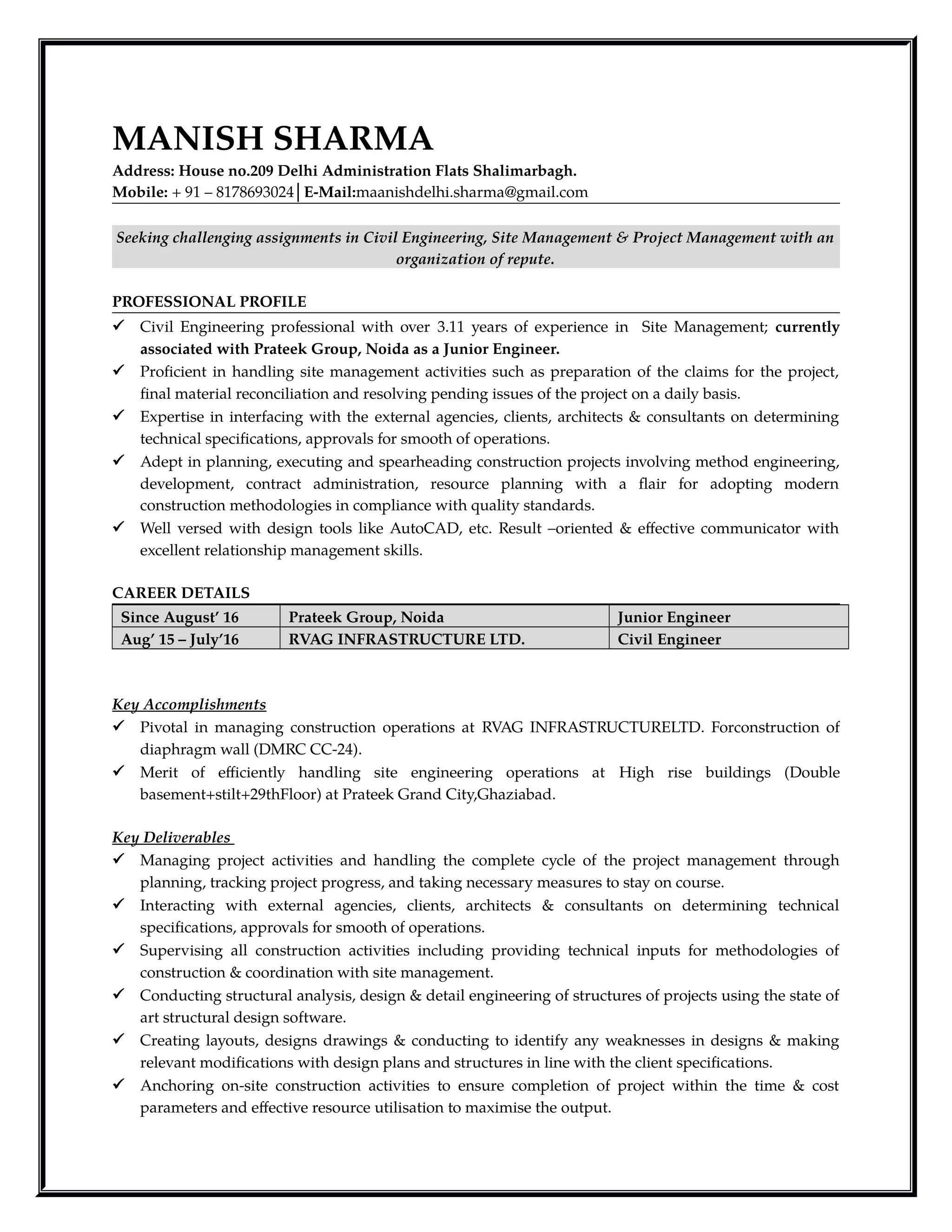 Resumemanishsharma (1) | PDF