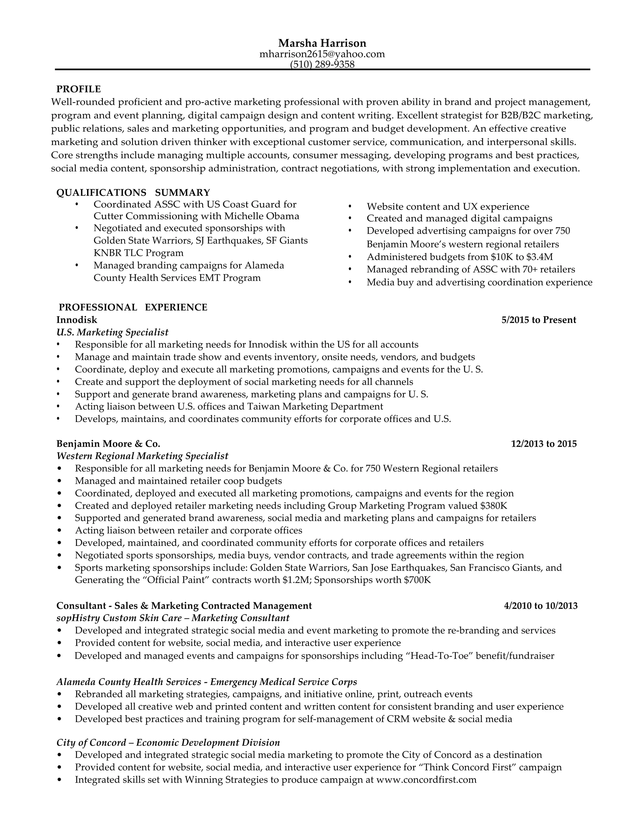 Resume marsha harrison | PDF