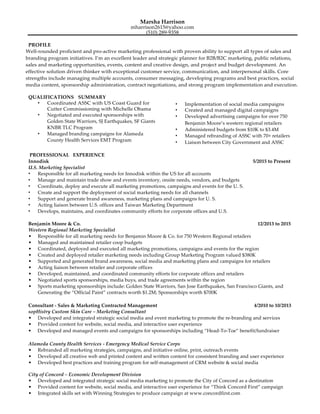 Resume marsha harrison2016 | PDF
