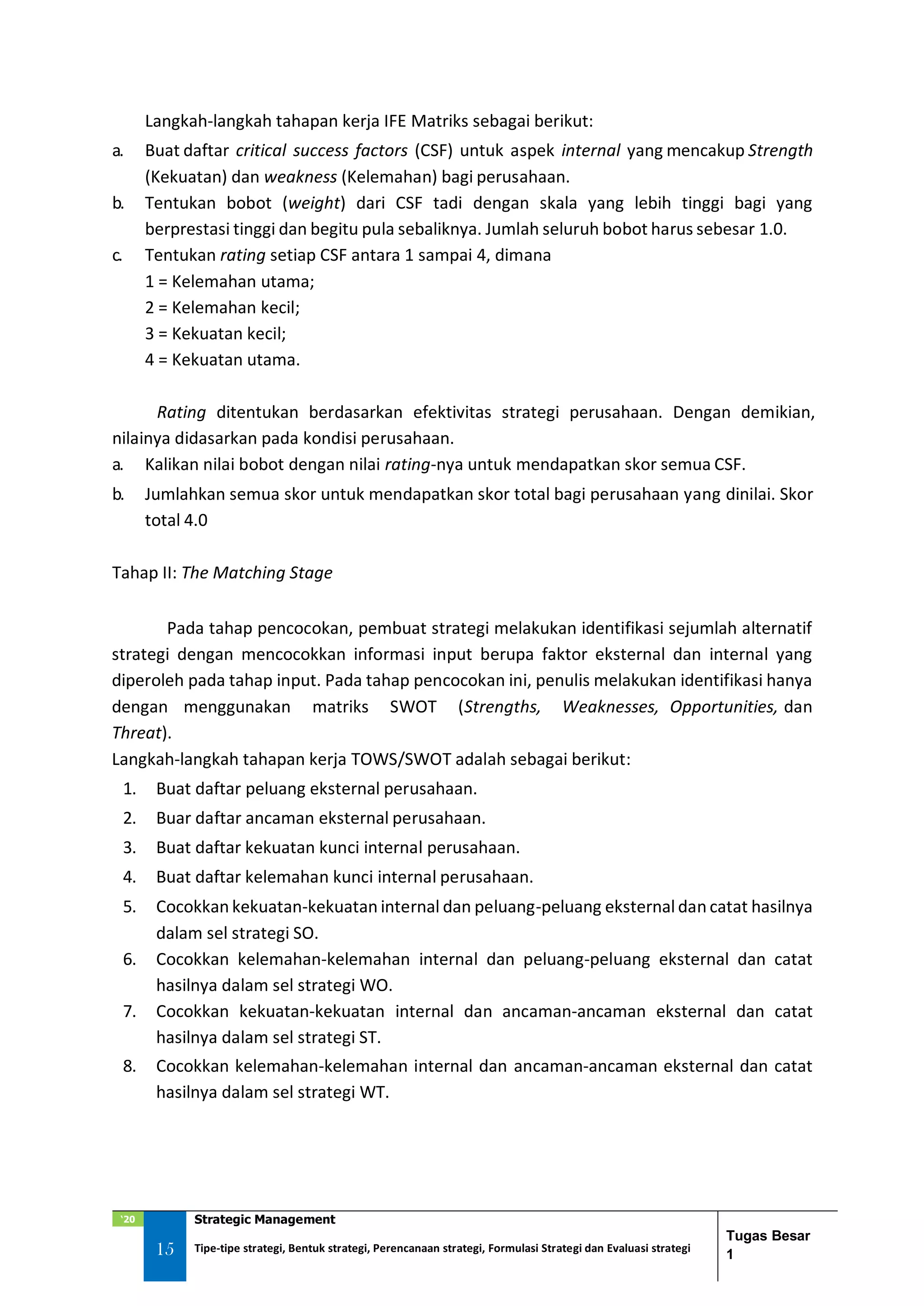Resume materi kuliah tipe tipe strategi, bentuk strategi, perencanaan ...