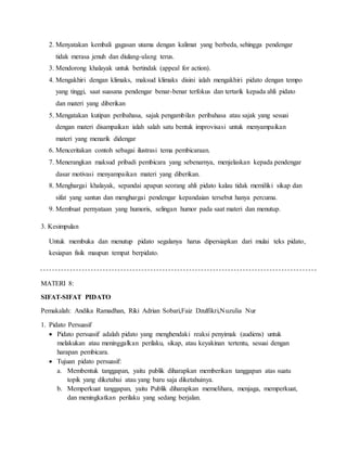 Resume materi mata kuliah ilmu retorika | PDF