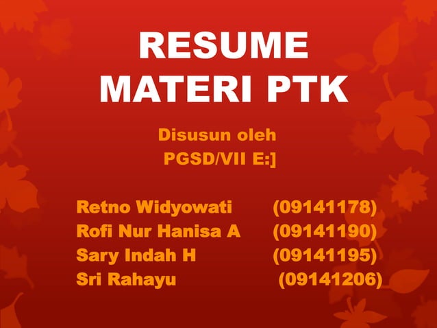 Resume materi PTK | PPTX