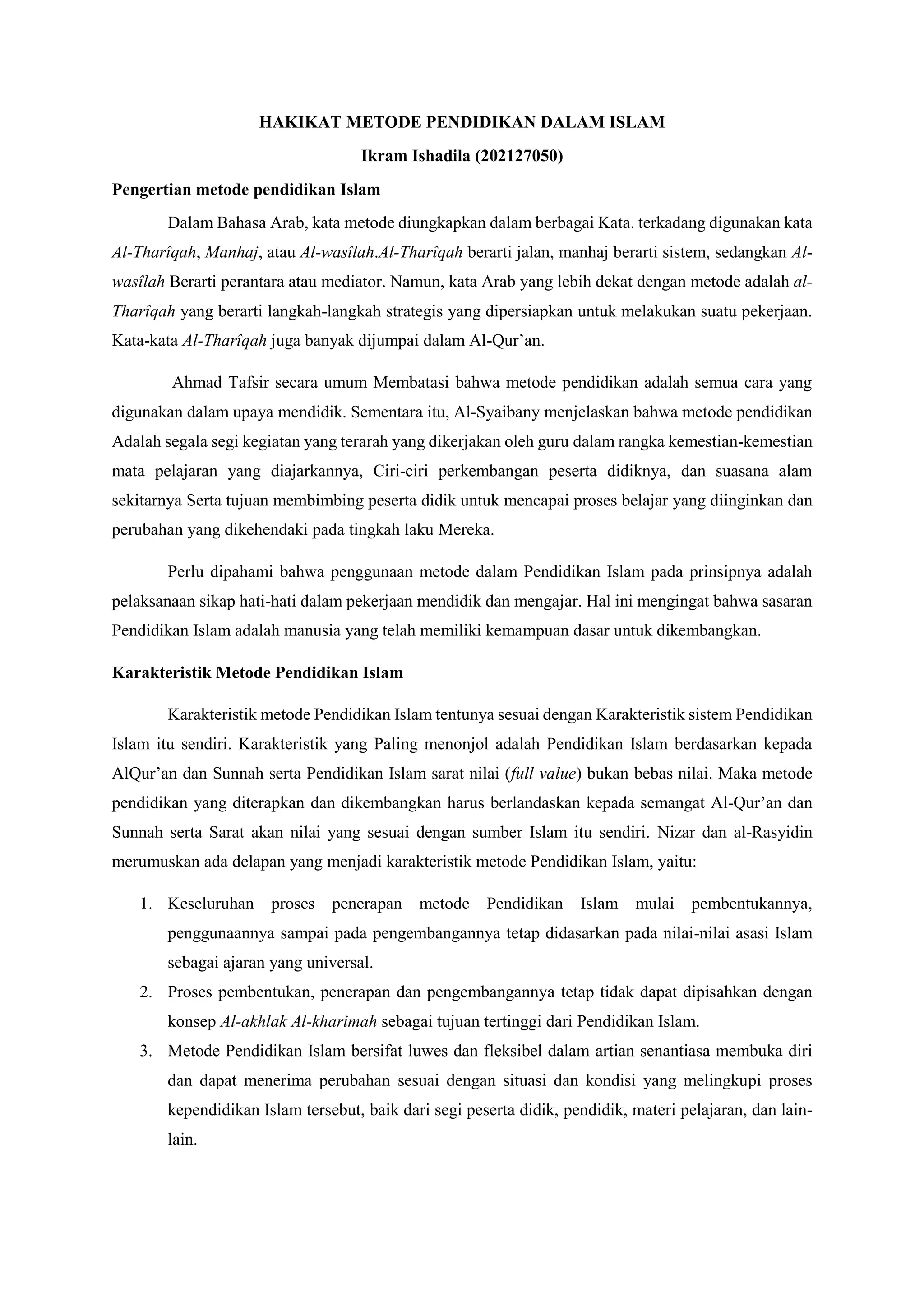 Resume 5 metode pendidikan Islam.docx