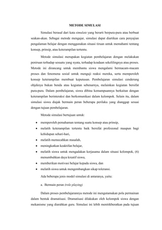 Resume metode simulasi | DOCX