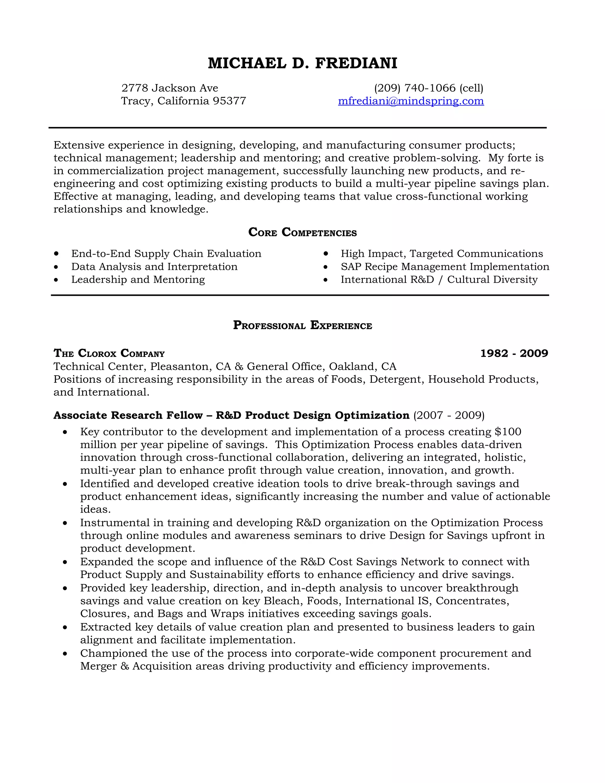 Resume M Frediani | PDF