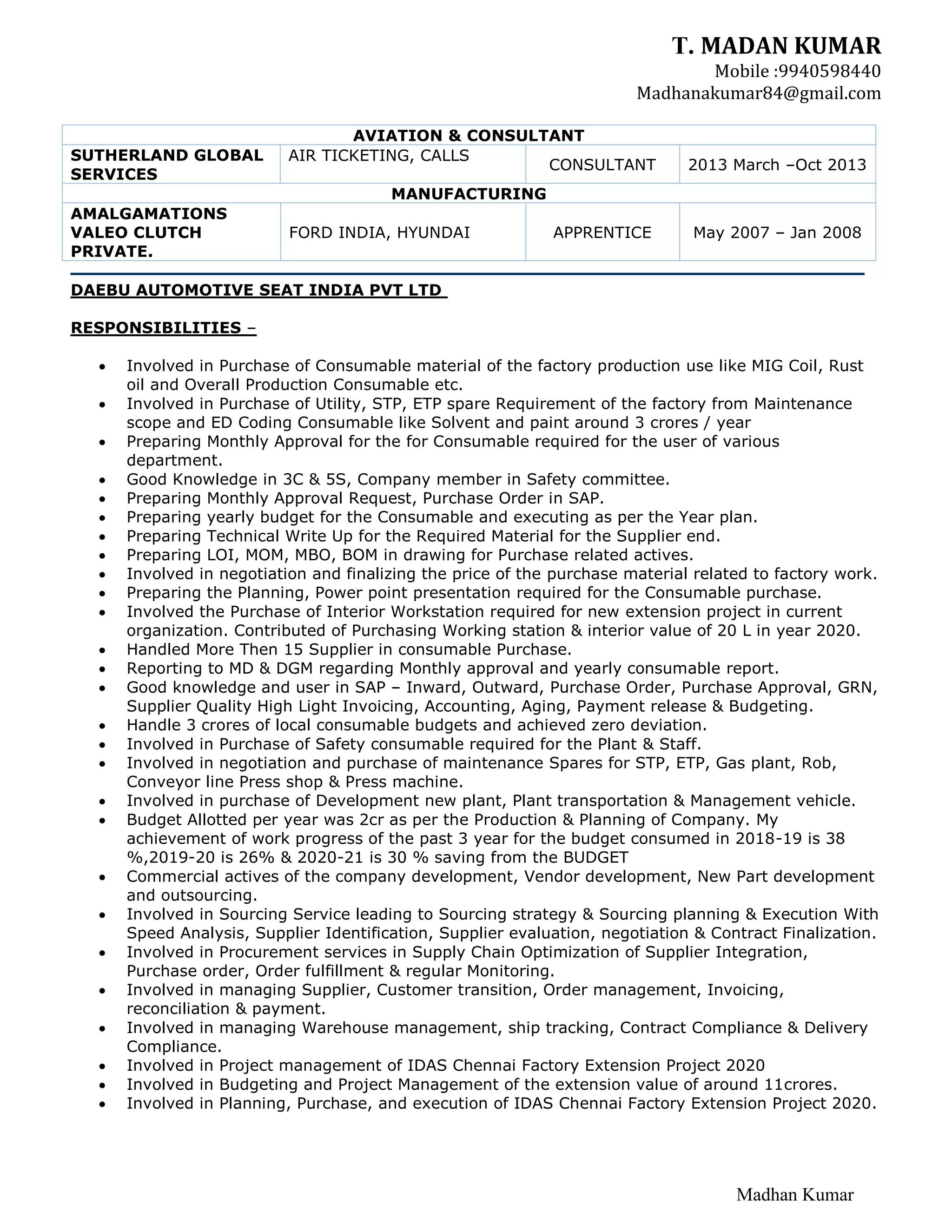 Doctor Of Letter - Madhankumar.T | DOC