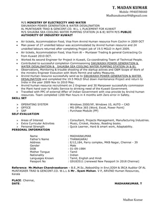 Doctor Of Letter - Madhankumar.T | DOC | Automotive Industry | Industries