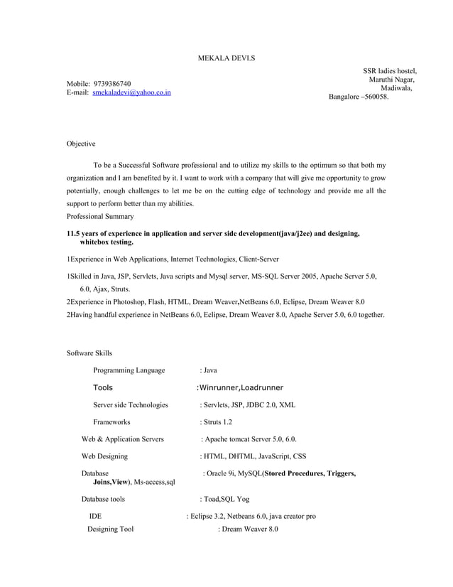 Resume model | RTF | Web Development | Internet