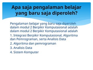 RESUME MODUL 2 BERPIKIR KOMPUTASIONAL SMK | PPTX