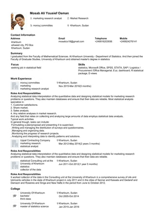 Resume mosab C.V | PDF