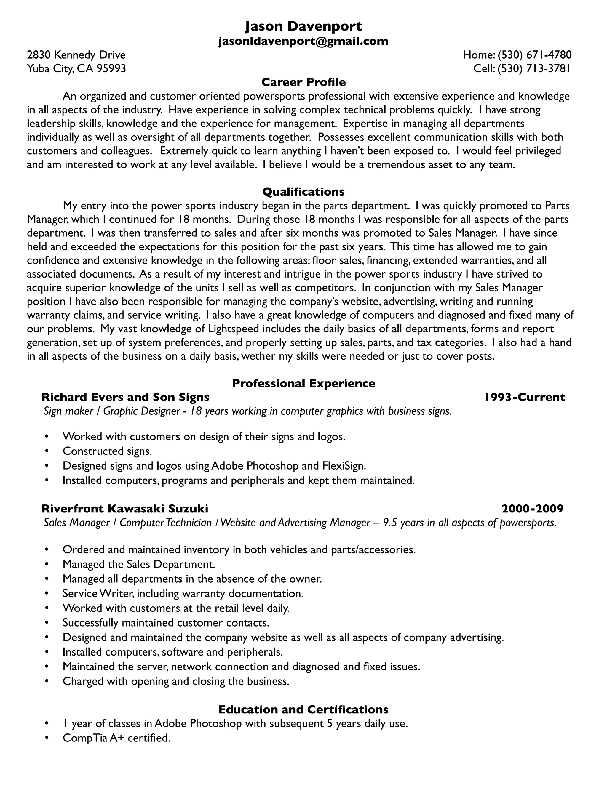 Resume motorcycle manage | PDF