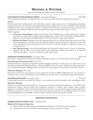 M Pitcher Resume | PDF