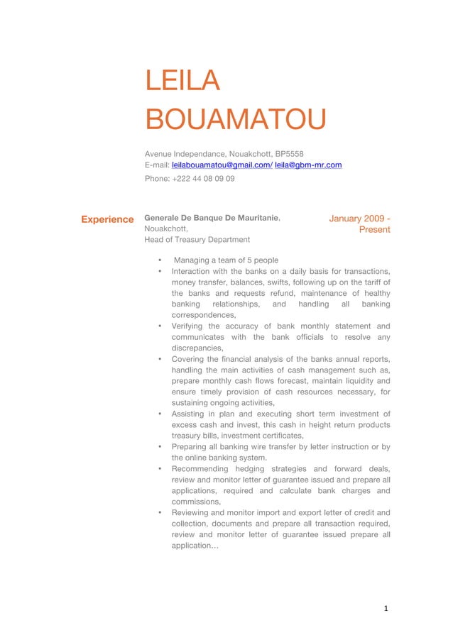 Resume mrs leila bouamatou | PDF