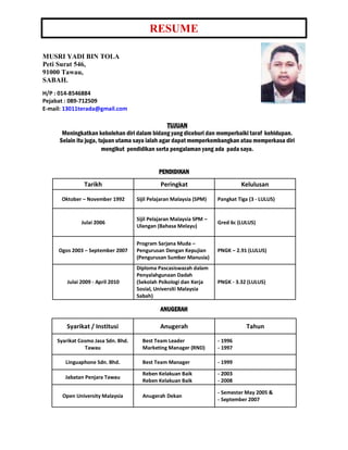 Resume musri yadi tola | PDF