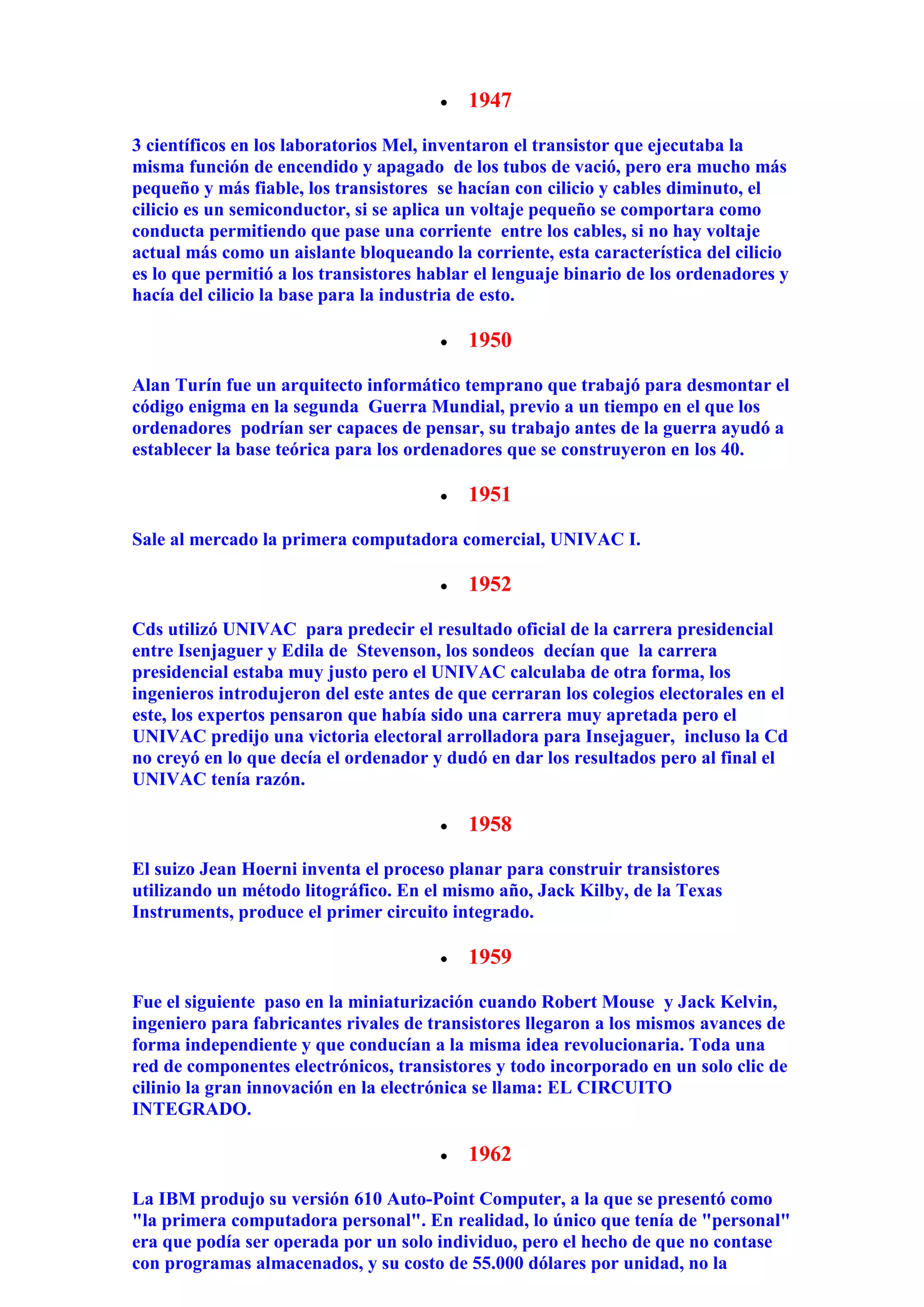 historia de la computadora(resumen) | DOCX