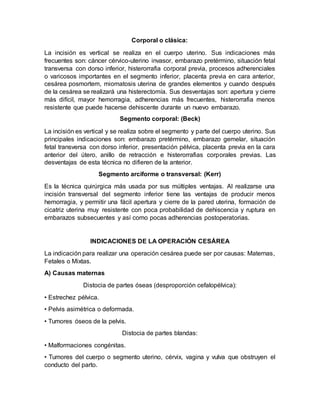 resumen de cesárea | DOCX