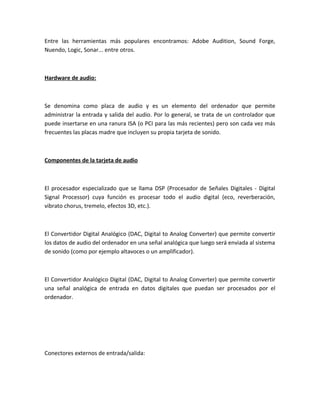 Grabación y Reproducción de Sonido | DOC