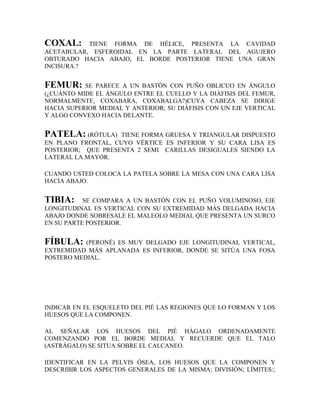 Resumen anatomia parcial miembro inferior | DOC