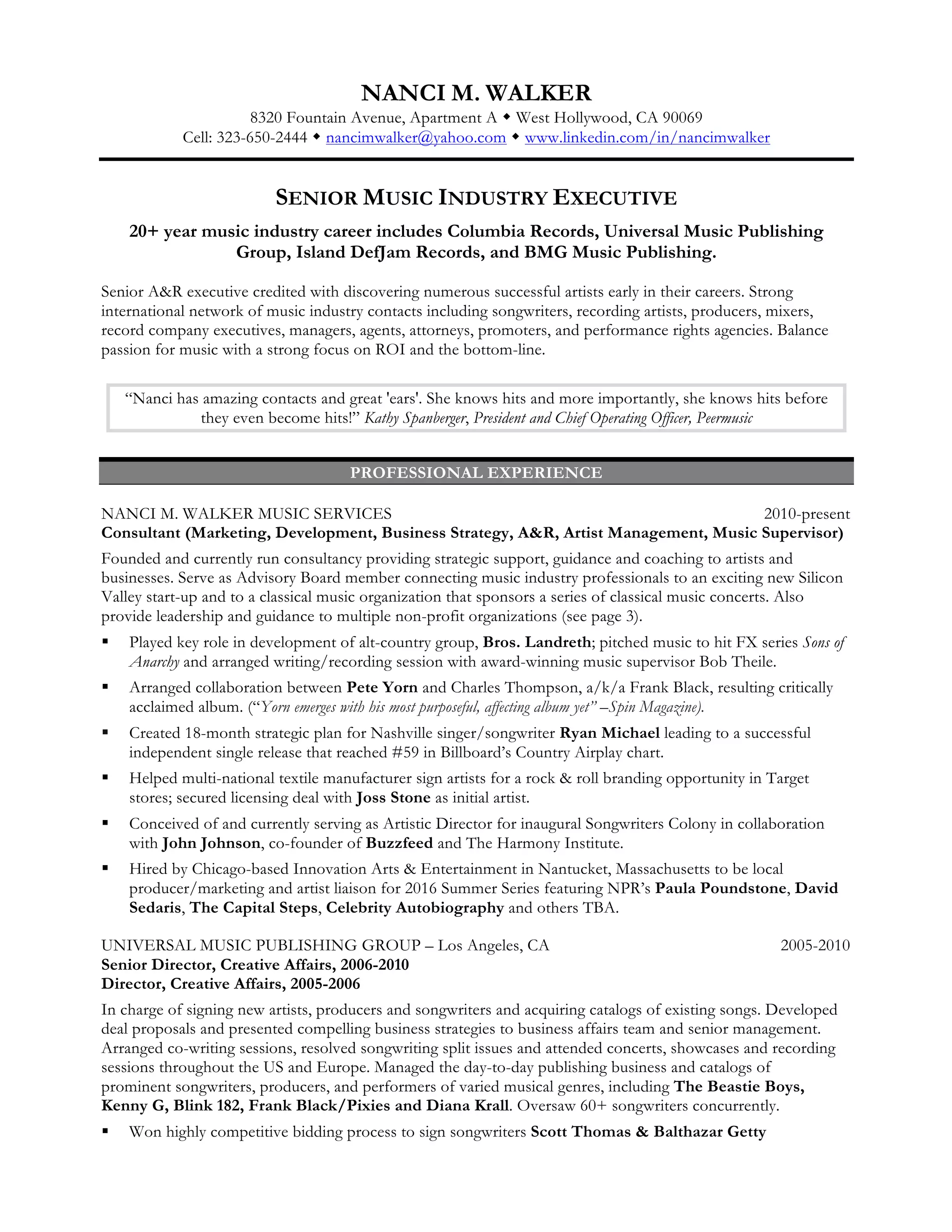 Resume - Nanci M. Walker | PDF