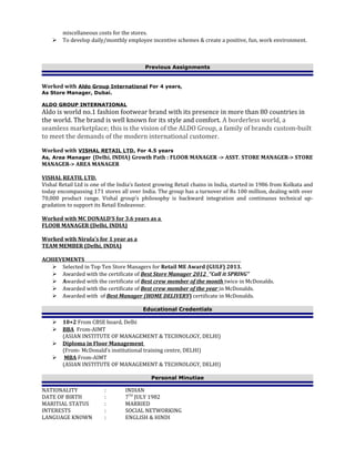 Sr Store Manager/Area Manager | DOC