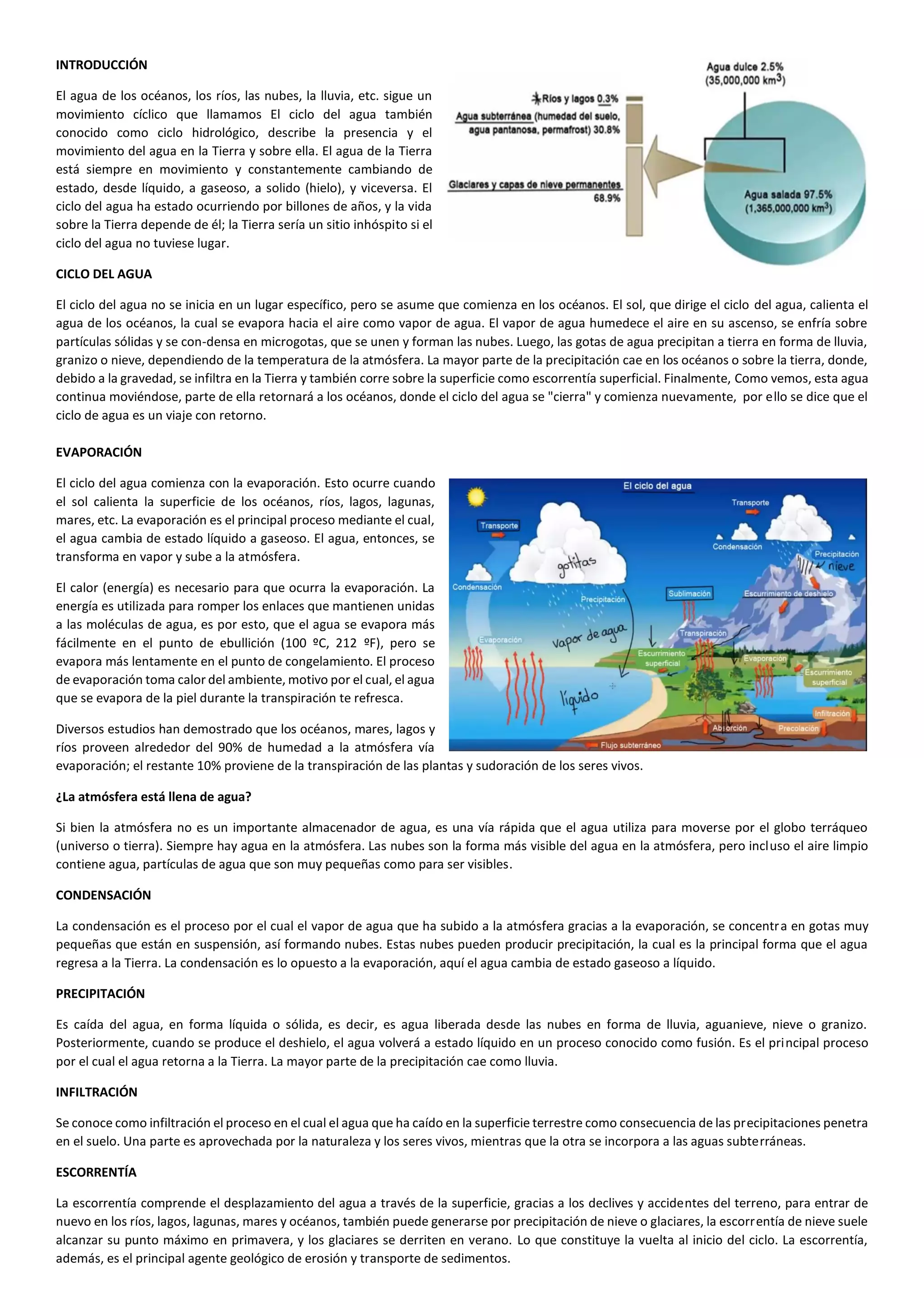 Resumen ciclo el agua | PDF