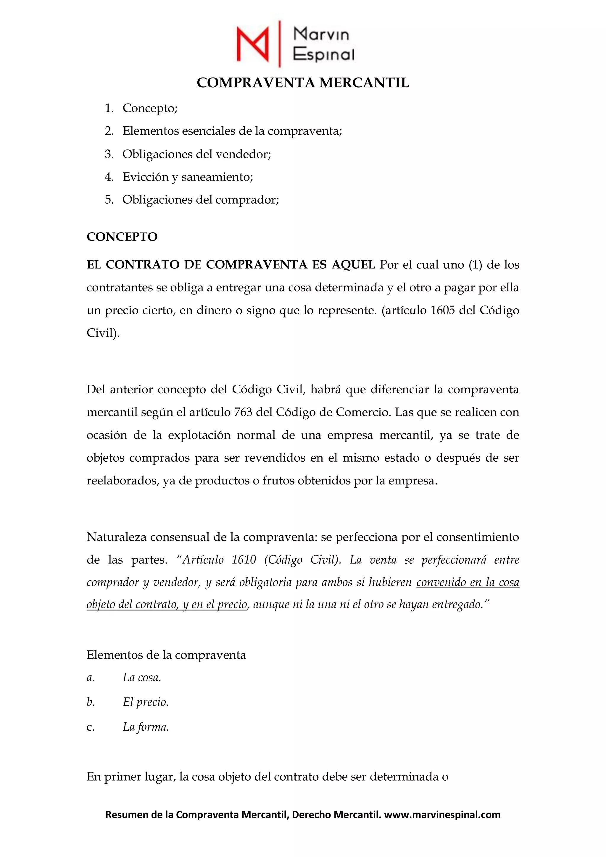 La Compraventa Mercantil | PDF