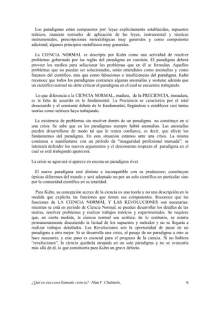 Resumen de capítulos ¿QUÉ ES ESA COSA LLAMADA CIENCIA? | PDF
