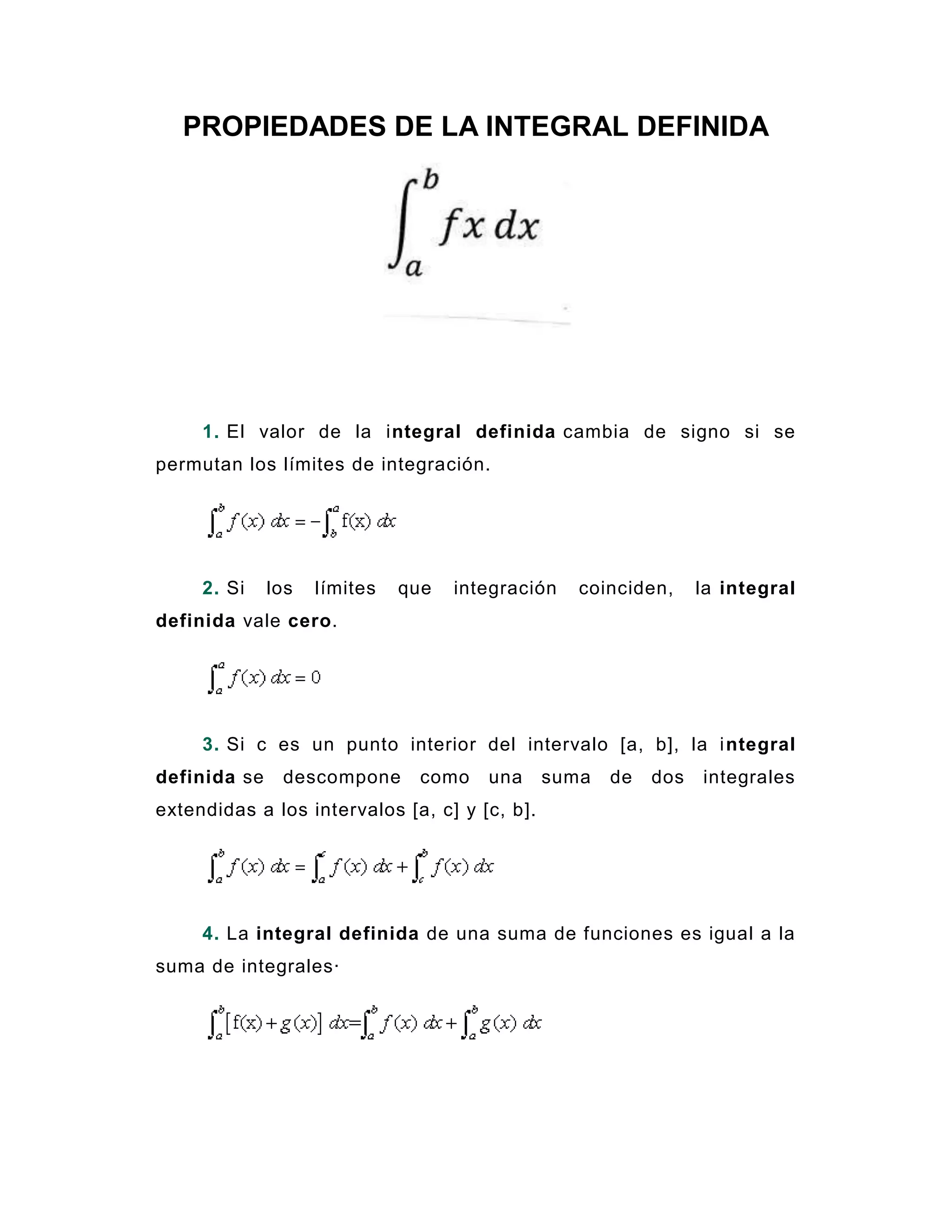 Resumen de integral definida | DOCX