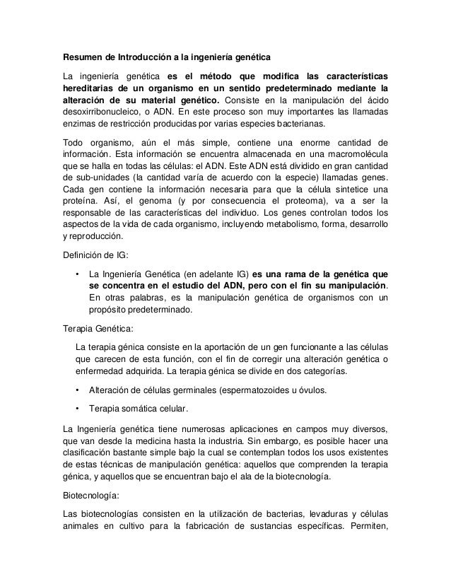 Tecnicas De Ingenieria Genetica Resumen - biwujamapa Tecnicas De Ingenieria Genetica Resumen - biwujamapa