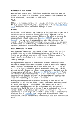 Resumen del libro de rut | DOCX