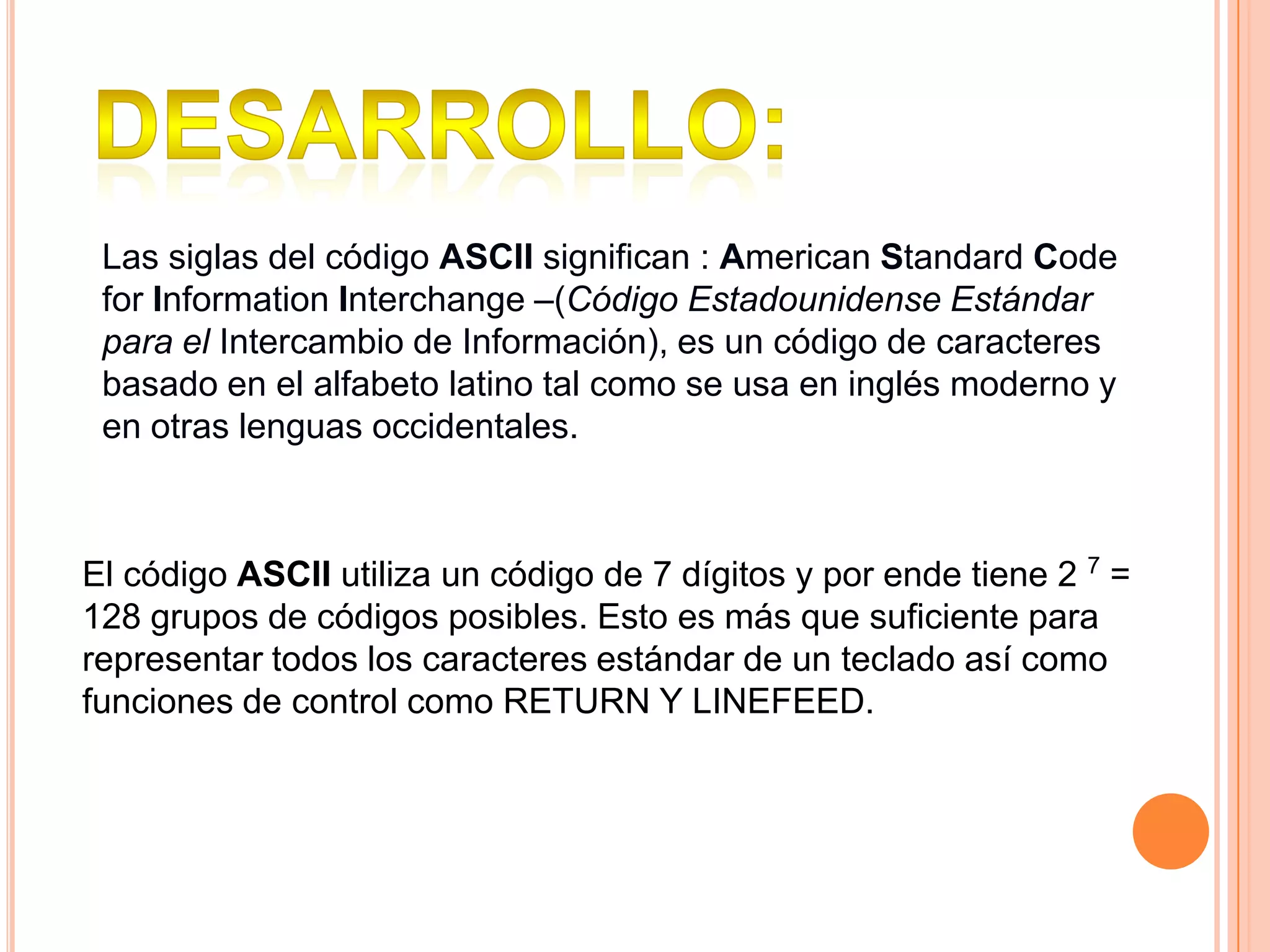 Resumen De Los CóDigos Ascii | PPT